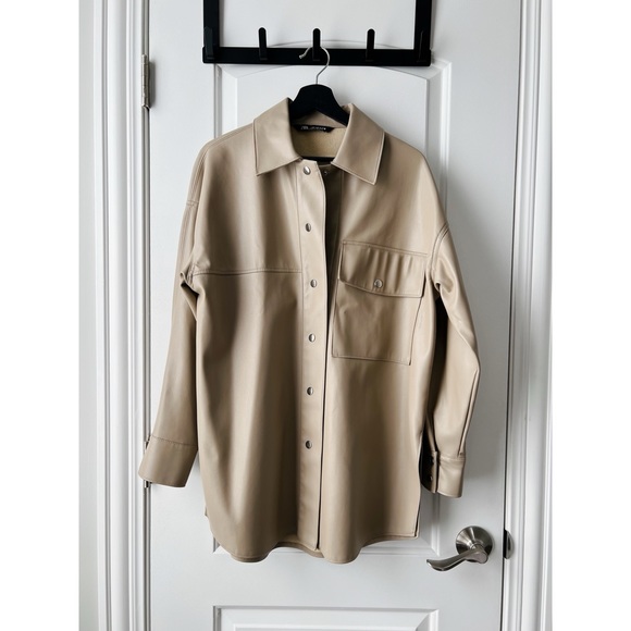 Zara | Jackets & Coats | Zara Leather Shacket | Poshmark